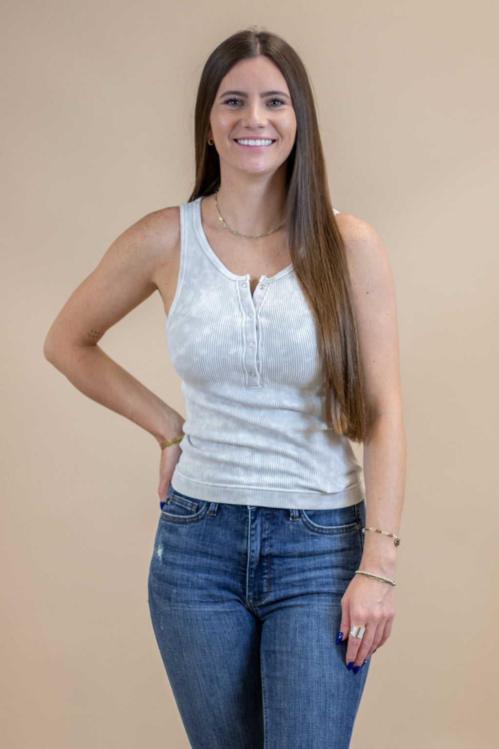 Sherilynn Ribbed Tank- Bone – Love on a Hanger